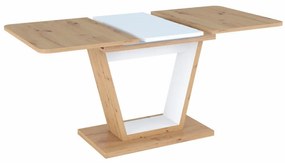 MAXIVA Jídelní stůl rozkládací - NIGEL, 120/160x80, dub artisan/bílá