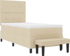 Postel s boxspringem s čelo Krémová 80 x 200 cm textil 3344028