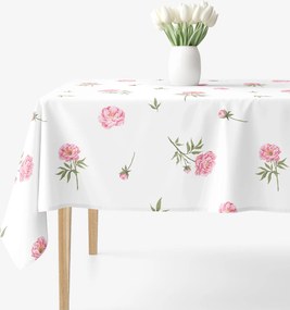 Goldea hranatý ubrus 100% bavlněné plátno - pivoňky 120 x 140 cm