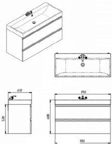 Lavedo Savona 100 koupelnová skříňka s umyvadlem