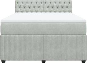 Box spring postel s matrací světle šedá 140x200 cm samet 3287764