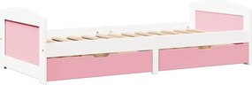 Válenda se 2 zásuvkami bez matrace bílá a růžová IRUN 90x200 cm 3314679