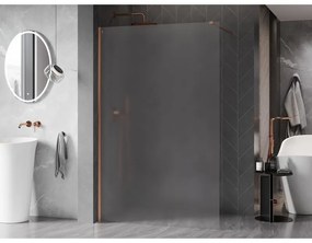 Mexen, Mexen Kioto-X sprchová stěna 100 x 200 cm, matná 10 mm, broušená měď - 800-100-101-65-30-X