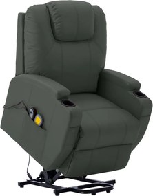 Zvedací masážní křeslo antracitové umělá kůže 289760