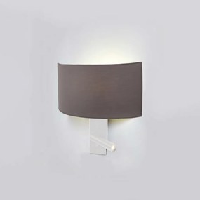 Textilní nástěnné svítidlo s lampičkou na čtení Corba Reader Barva svítidla: Bílá, Dekor: Cotonet šedý