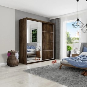 Posuvná skříň TOP PLUS B-23 tmavý jasan 150x200x62 cm