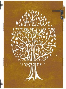 Zahradní branka 85 x 125 cm z cortenové oceli, design stromu 153210