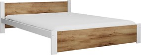Postel IKAROS 140 x 200 cm, dub artisan/bílá Matrace: Matrace Coco Maxi 20 cm, Rošt: Bez roštu