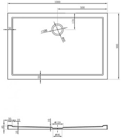 Mexen, Mexen Flow obdélníková sprchová vanička slim 100 x 90 cm, bílá lesklá, 46R109010
