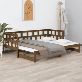 vidaXL Výsuvná postel masivní borovice 2x (90 x 190) cm [820236] Barva: medová hnědá