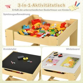 Costway Dětský stůl s 2 židličkami na aktivity s odnímatelnou deskou stolu