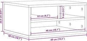 vidaXL Stojan na tiskárnu 49 x 40 x 22,5 cm kompozitní dřevo [840595] Barva: dub sonoma
