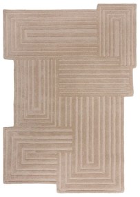 Béžový ručně tkaný vlněný koberec 160x230 cm Zen Rectangles – Flair Rugs