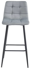 SUPPLIES ARCETO Barová sametová otočná židle v šedé barvě