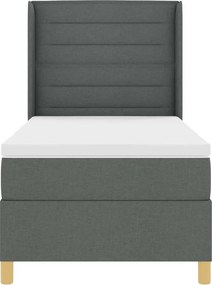 Postel s boxspringem s matrací Tmavě šedá 100 x 200 cm textil 3341757