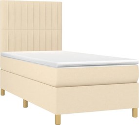 Box spring postel s matrací krémová 100 x 200 cm textil 3142478