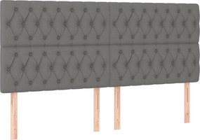 Box spring postel s matrací tmavě šedá 200x200 cm textil 3128790
