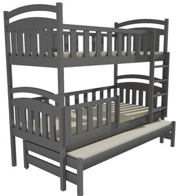Patrová postel s výsuvnou přistýlkou PPV 014 90 x 200 cm - šedá