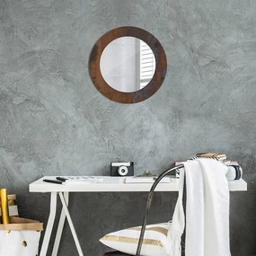 Kulaté dekorativní zrcadlo Kovový rustikální fi 50 cm
