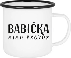 BABIČKA MIMO PROVOZ - bílý plecháček 350 ml