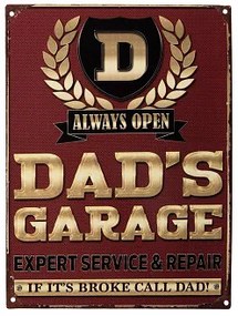 Plechová cedule DADS GARAGE Clayre &amp; Eef 6Y5144