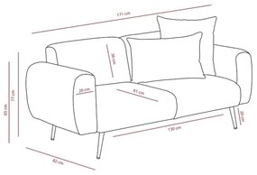Dvoumístná pohovka PISA šedá