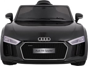 Ramiz Elektrické autíčko Audi R8 Spyder pro děti lakované černé + dálkové ovládání + EVA + pomalý start + rádio MP3 + LED