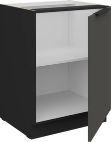 ARIA pe | dolní skříňka 60 D 1F policová | 60 cm | ANTI FINGERPRINT povrch | černá/šedá grafit