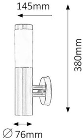 Rabalux INOX TORCH venkovní nástěnné svítidlo 8262