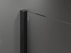 Mexen Velar, sprchový kout s posuvnými dveřmi 110(dveře) x 85(stěna) cm, 8mm čiré sklo, černá matná, 871-110-085-01-70