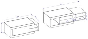 Moderní obývací stěna Cirila Dub Samdal/Bílý lesk