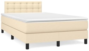 Box spring postel s matrací a LED krémová 120x190 cm textil 3270072