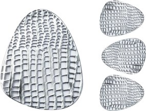 Sada podtácků pod hrnek 10 x 13 cm stříbrná