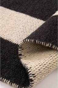 Černobílý ručně tkaný běhoun s příměsí vlny 80x200 cm Sissel – Jotex