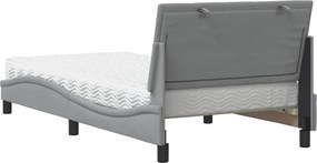 Postel s matrací Hanko světle šedá 100 x 200 cm textil 3310510