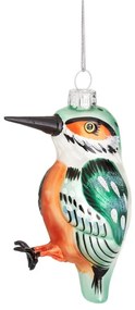 Skleněná ručně vyrobená vánoční ozdoba 10,5 cm Kingfisher – Sass &amp; Belle