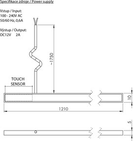 Sapho Sapho, LOREA LED pásek 121cm, 1,2W, studená bílá