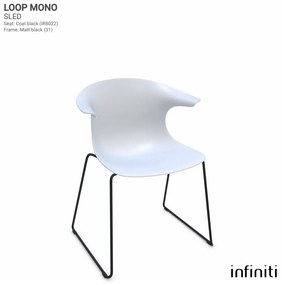 Židle Loop Mono Sled Barva kovové konstrukce: Matt black 31, Barva sedáku a opěradla z recyklovaného plastu: white IS020