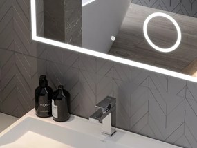 Mexen Kala, LED koupelnové zrcadlo s podsvícením a kosmetickým zrcadlem 100 x 80 cm, 6000K, ochrana proti zamlžování, 9820-100-080-611-00