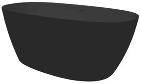 Volně stojící vana SAT Aula 160x78,7 cm litý mramor levá i pravá černá SATAULA1600CM