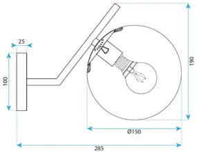 Toolight Nástěnné osvětlení Modern G099-1W černé
