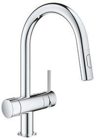 Grohe Minta - Dřezová baterie, s uzavíracím ventilem a vytahovací sprškou , Chrom 31916000