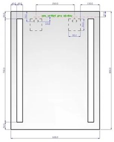 EBS Lumina Zrcadlo 80 x 60 cm s LED osvětlením, s vypínačem