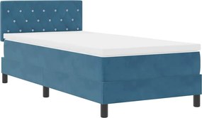 Postel s boxspringem s matrací Tmavě modrá 100 x 200 cm samet 3339090
