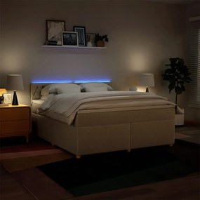 Box spring postel s matrací krémová 180x200 cm textil 3289071