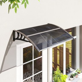 Outsunny stříška na vchodové dveře 100 x 75 cm stříška z hliníku a polykarbonátu s UV ochranou stříška na vchodové dveře na balkon, ochrana proti slu…