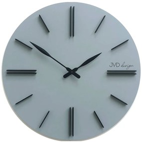 JVD Designové minimalistické šedivé dřevěné hodiny JVD HC38.1