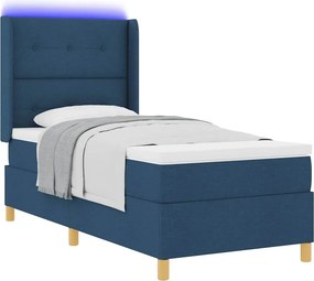 Postel s boxspringem s čelo Modrá 100 x 200 cm textil 3341825