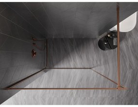Mexen Kioto-F, sprchová zástěna s rámem 180 x 202 cm, 8 mm čiré sklo, profil měděná matná, 800-180-104-65-00
