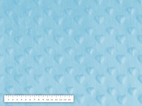 Biante Dětský povlak na polštář Minky 3D srdíčka MKS-001 Ledový modrý 50 x 50 cm